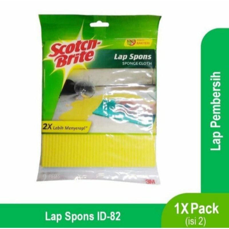 Jual 3M scotch brite lap spons / sponge cloth ID82 isi 2 lap | Shopee ...