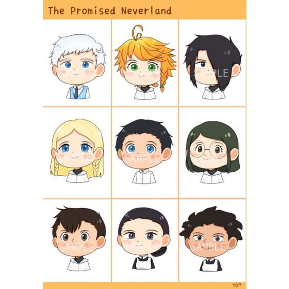 Jual The Promised Neverland Sticker Fanmerch ( TPN Kisscut Stiker Sheet ...