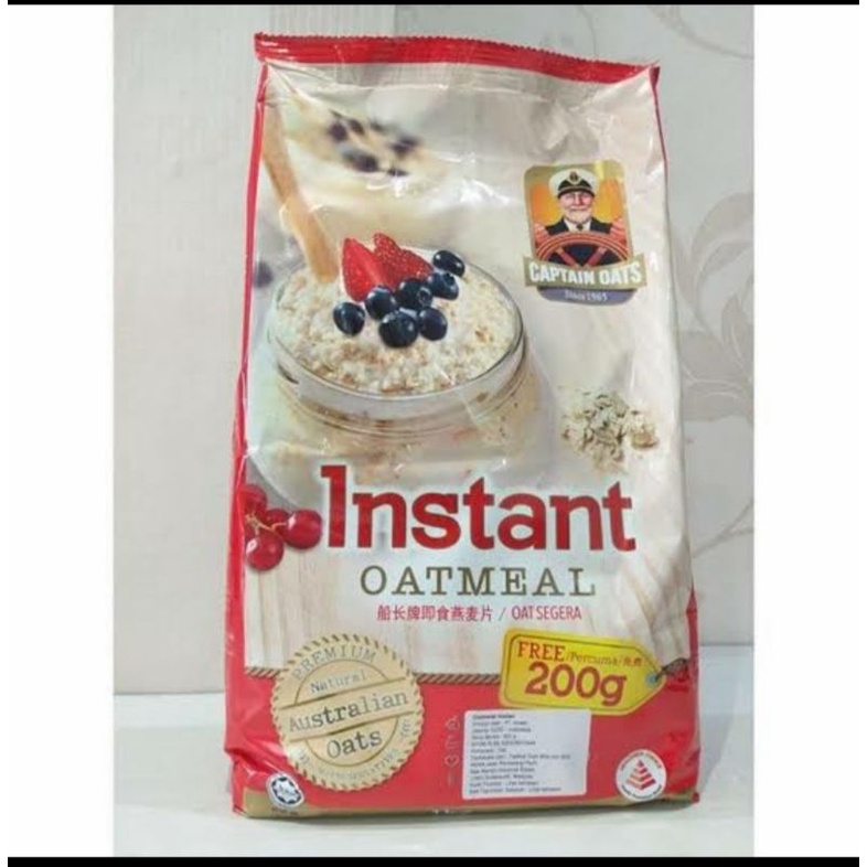 Jual Captain Oat Instant Oatmeal 800 Gram + 200 Gram | Shopee Indonesia
