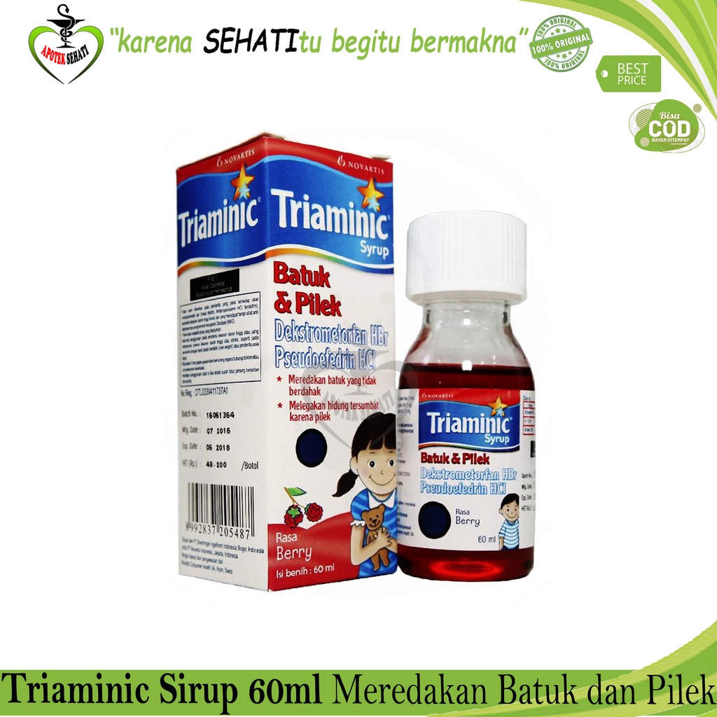 Jual Triaminic Batuk Pilek 60 ml Meredakan Batuk Kering dan Pilek ...
