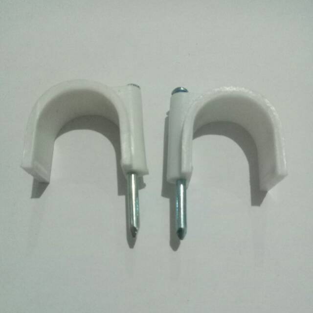 Jual Klem 1/2 inch pvc putih klem pipa 1/2 inch klem selang 1/2" paku ...