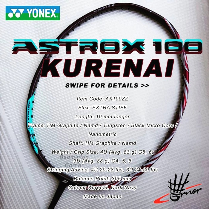 Jual Raket Badminton Yonex Astrox 100ZZ / 100 ZZ Kurenai Original JP Code | Shopee Indonesia