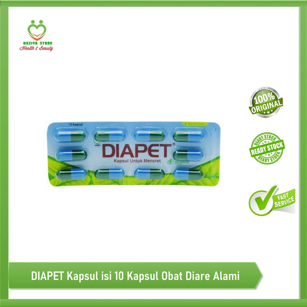 Jual DIAPET KAPSUL Obat Diare/Mencret/Mengurangi Frekuensi Buang Air Besar (1 Strip 10 Kapsul ...