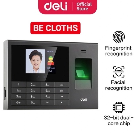 Jual Deli E3765 Mesin Absensi FingerPrint Sidik Jari & Pengenalan Wajah ...