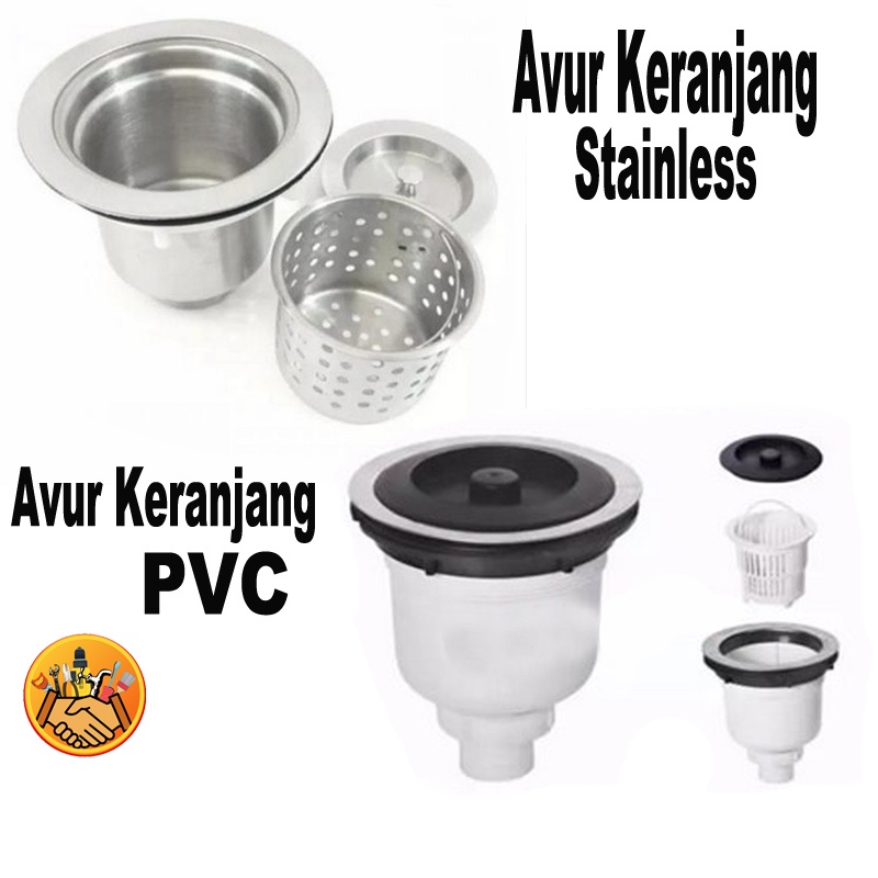 Jual Afur avur Keranjang PVC Stainless Saringan Bak Cuci Piring ...