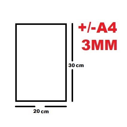 Jual Acrylic akrilik putih solid kapur ukuran A4 tebal 3mm 20x30cm ...