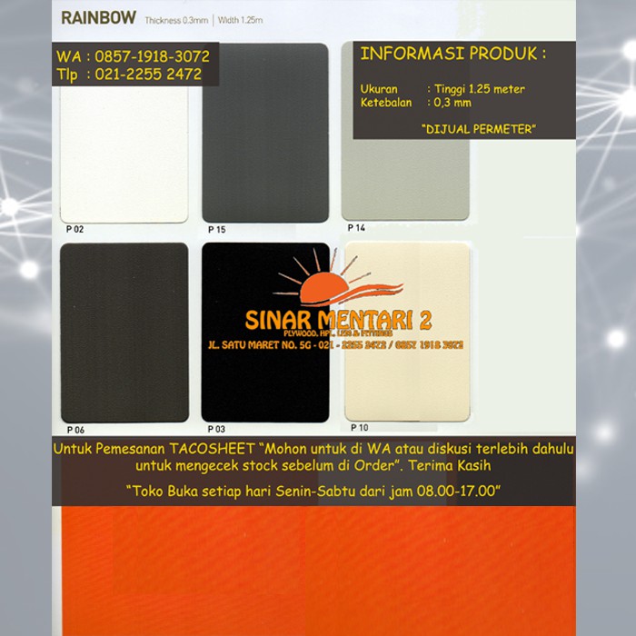 Jual Taco Sheet PVC Polos selain P04, P05 dan P012 | Shopee Indonesia