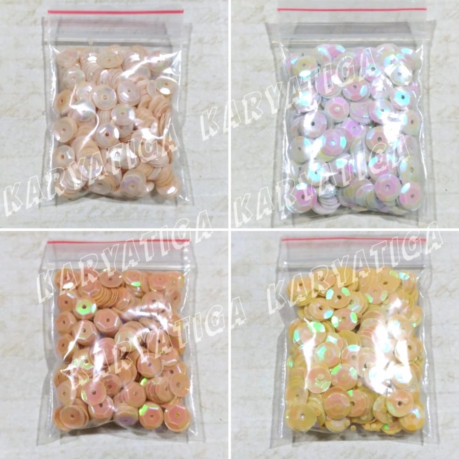 Jual Payet Manik Piring Doff Pelangi 6 mm (5 gram) | Shopee Indonesia
