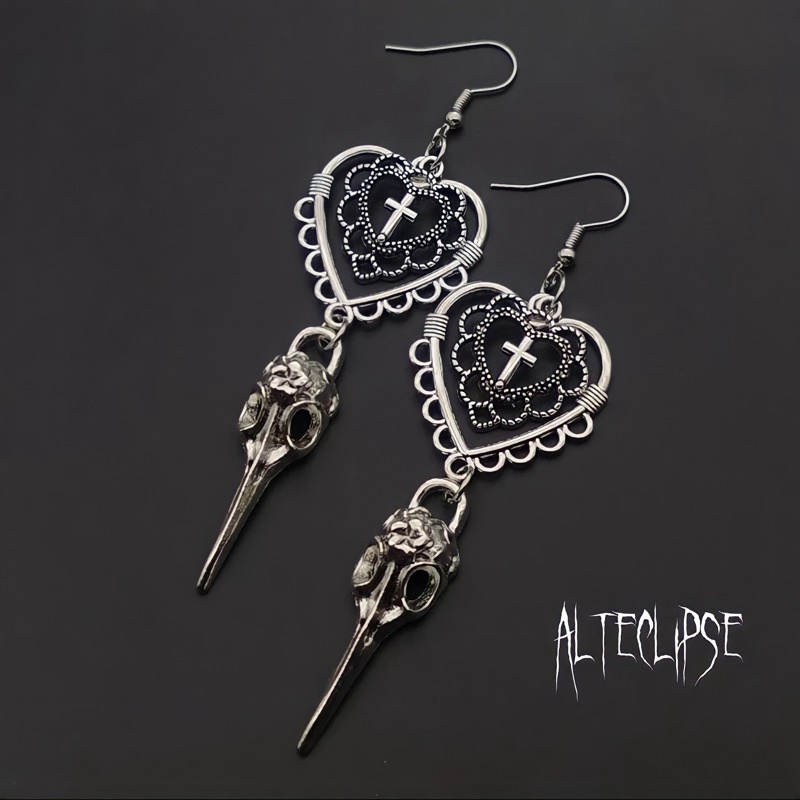 Jual alteclipse heart cross goth punk earings | Shopee Indonesia