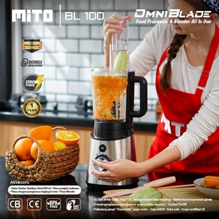 Jual MITO BL-100 Omni Blade Food Processor & Blender All In One BL 100 | Shopee Indonesia