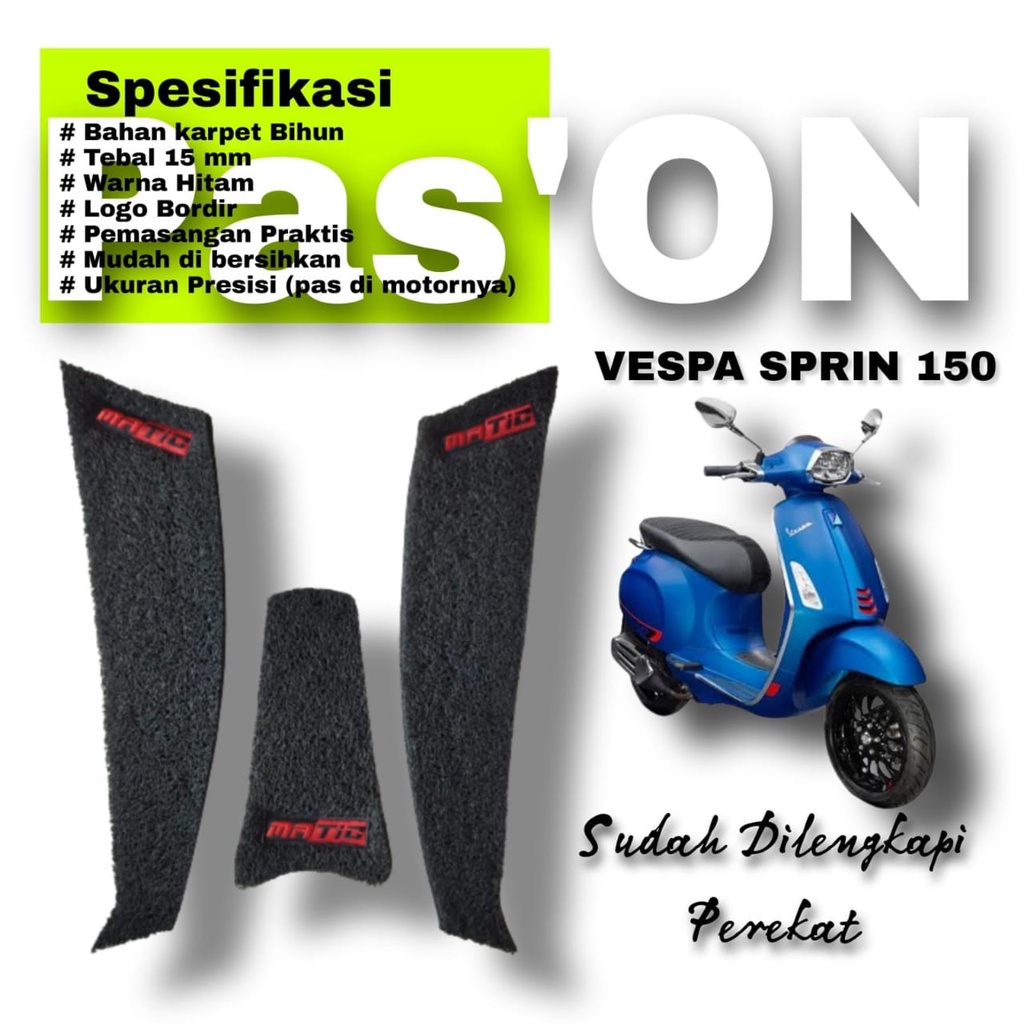 Jual karpet motor vespa sprint 150cc/karpet bihun/karpet mie/nomad ...
