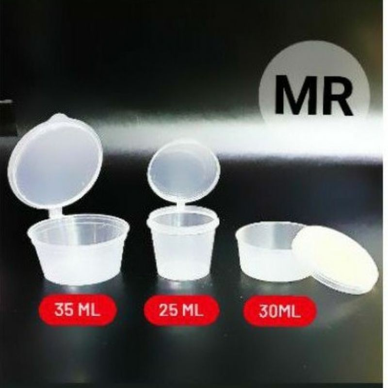 Jual Cup Plastik Sauce + Tutup 10ml 25ml 35ml | Tople Mini Kecil Cap ...
