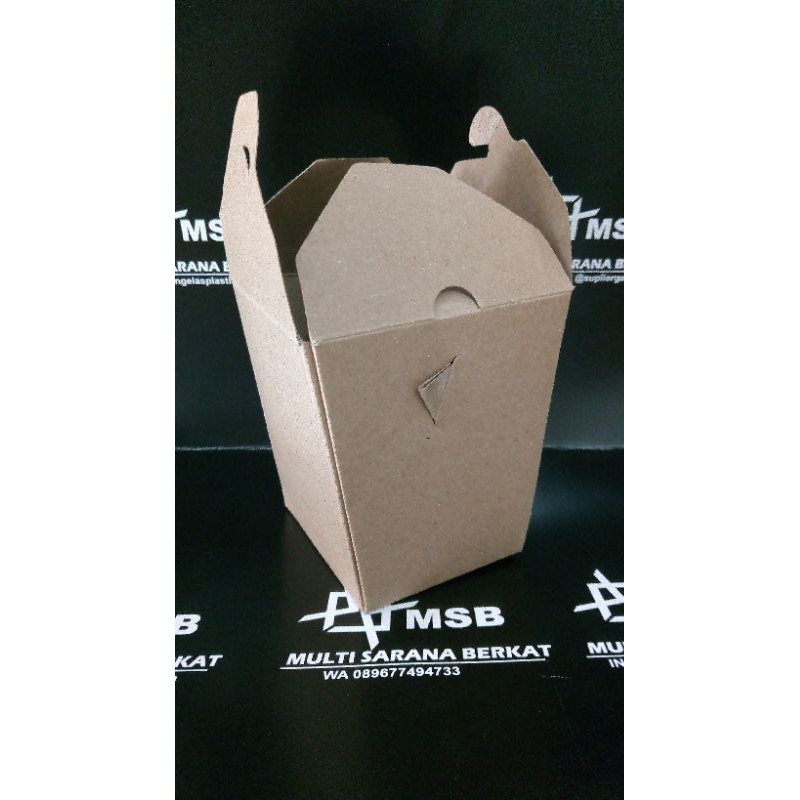 Jual rice box coklat/ box mie/ kotak nasi/ kotak mie/ box kraft ...