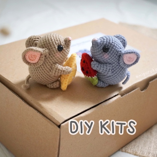 Jual Paket Rajut DIY Kits Amigurumi Crochet Doll Boneka Rajut Tikus ...
