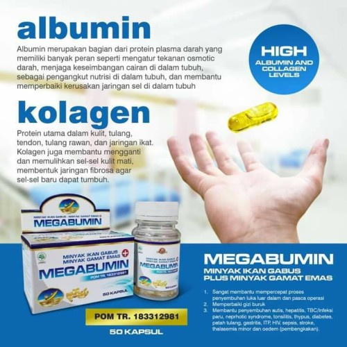 Jual Kapsul Megabumin 50 Kapsul | Minyak Ikan Gabus Plus Gamat | Shopee ...