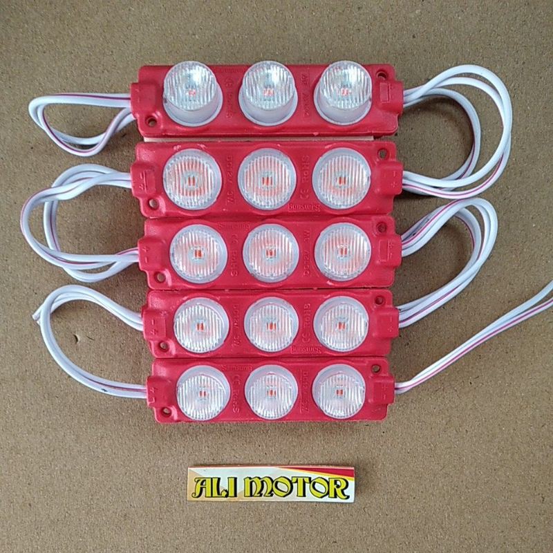 Jual Lampu led modul 3 mata 12volt waterproof 3 mata 12v MERAH | Shopee ...