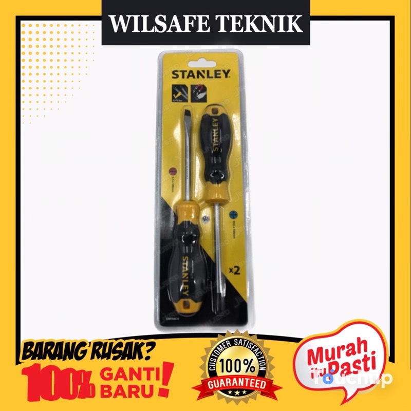 Jual OBENG STANLEY ST MT 66 670 SCREW DRIVER SET 2PCS CUSHION GRIP ...