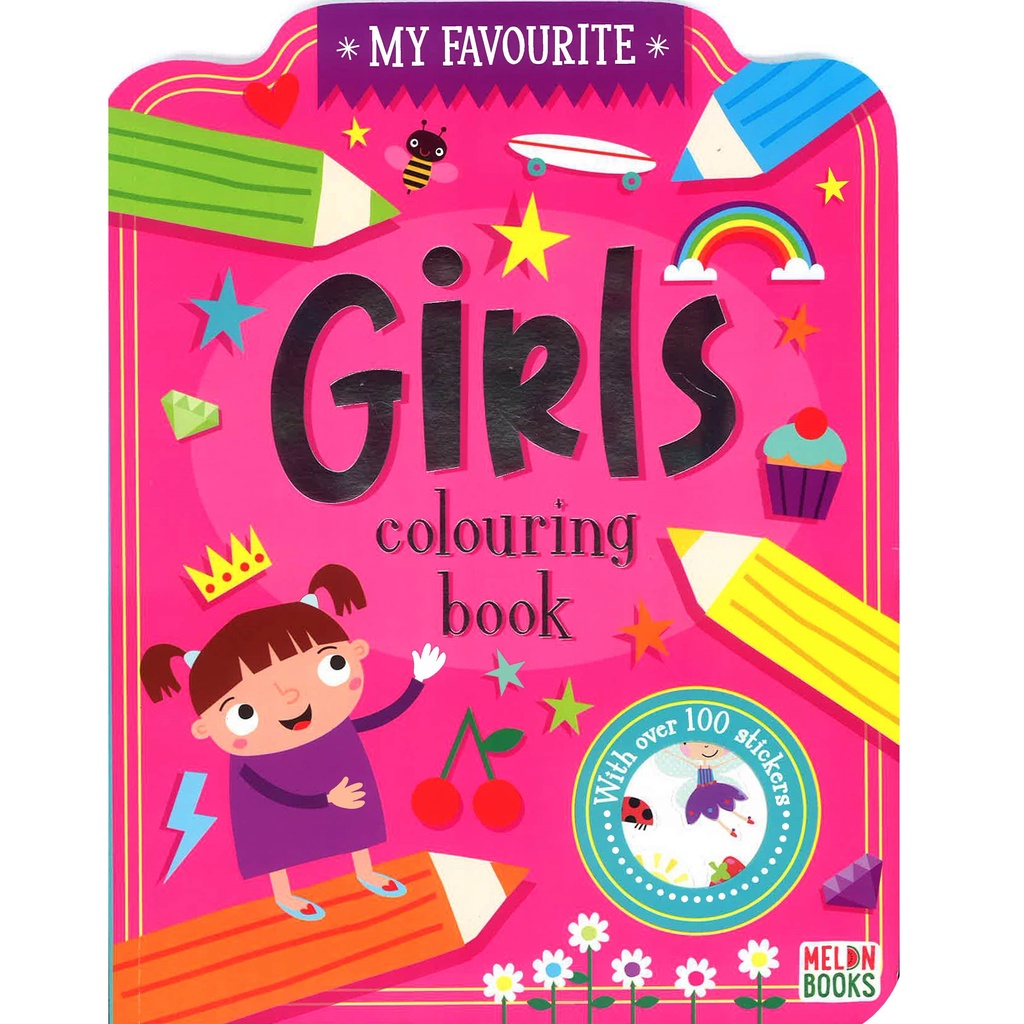 Jual My Favourite Girls Colouring Book with over 100 Stickers | Shopee ...