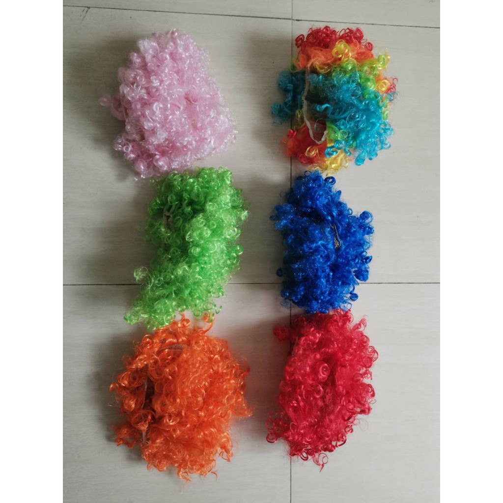 Jual Party Warna Warni Rambut Palsu keribo / Wig Kribo keriting/ Wig ...