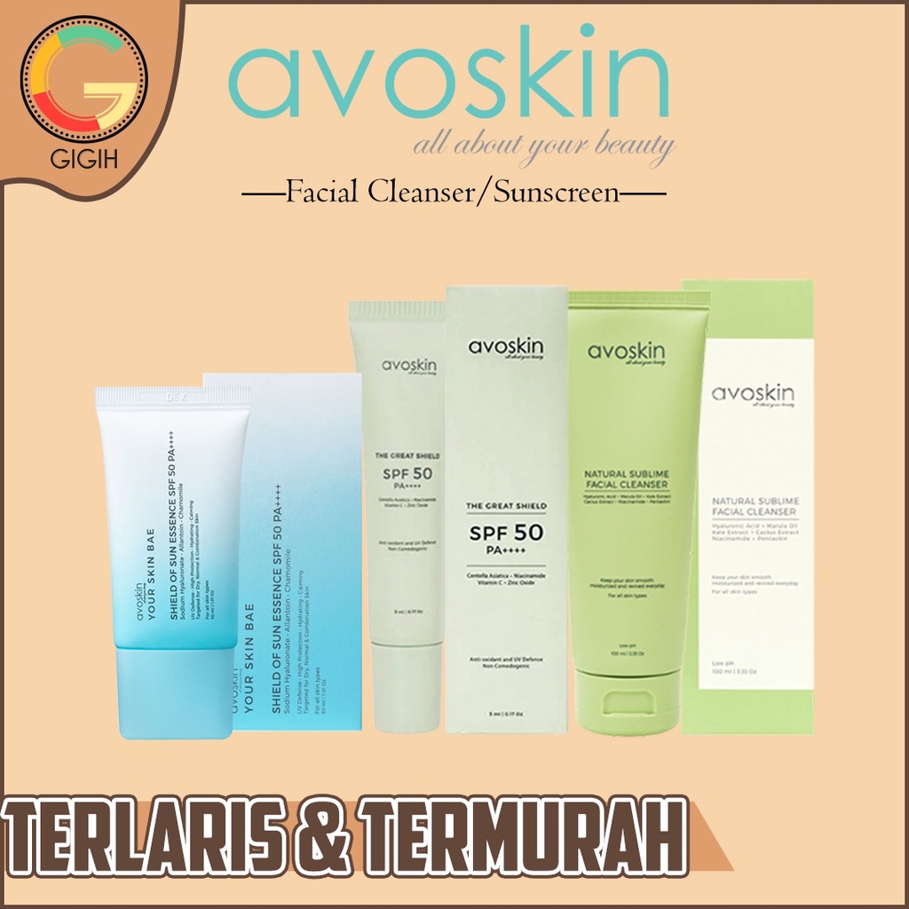 Jual Avoskin The Great Shield Spf 50, Facial Cleanser, Your Skin Bae ...