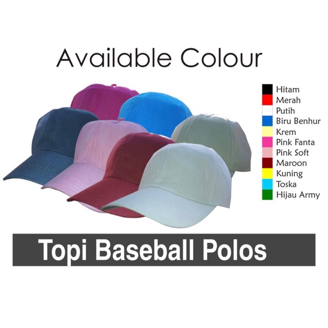 Jual Topi Polos | Lengkap warna | Trucker/hiphop | American drill ...