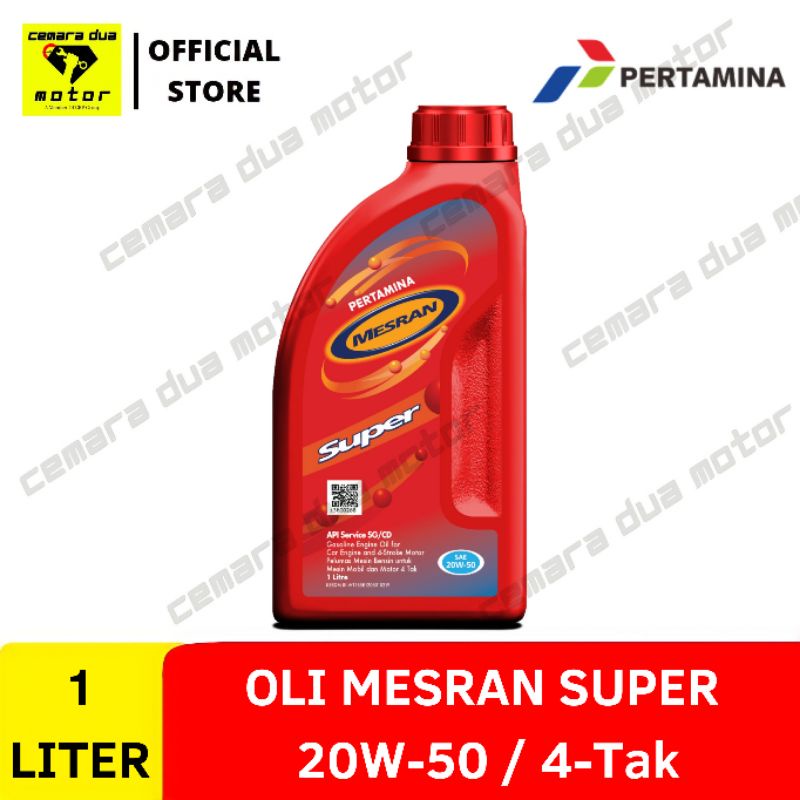 Jual OLI PERTAMINA MESRAN SUPER 20W-50 4TAK 1 LITER OLI MOTOR OLI MOBIL ...