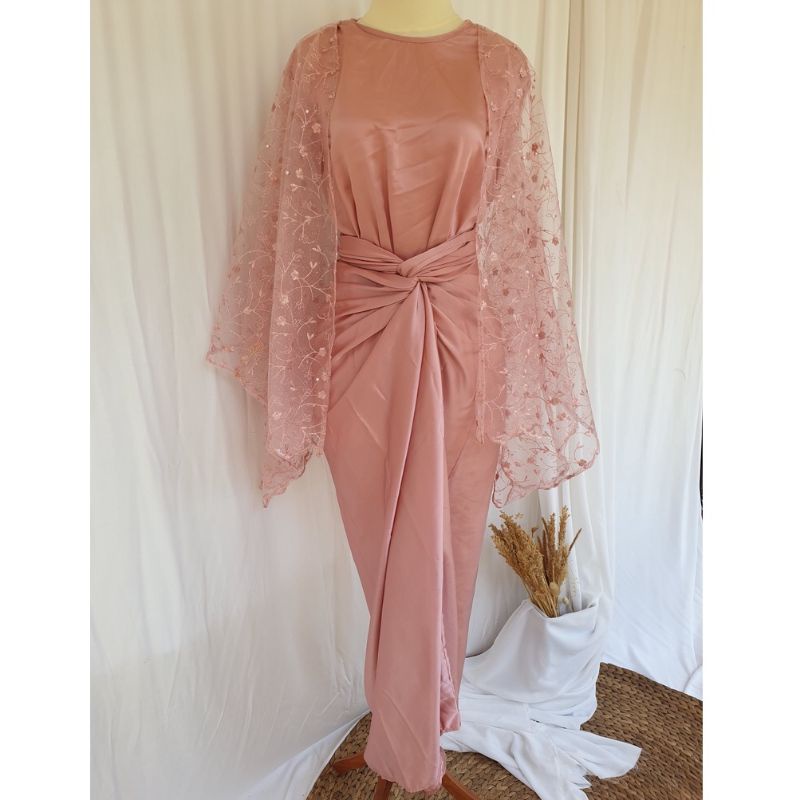 Jual KARDIGAN BRUKAT SET 2IN1 KONDANGAN CARDIGAN TILLE PANJANG ONE SET ...