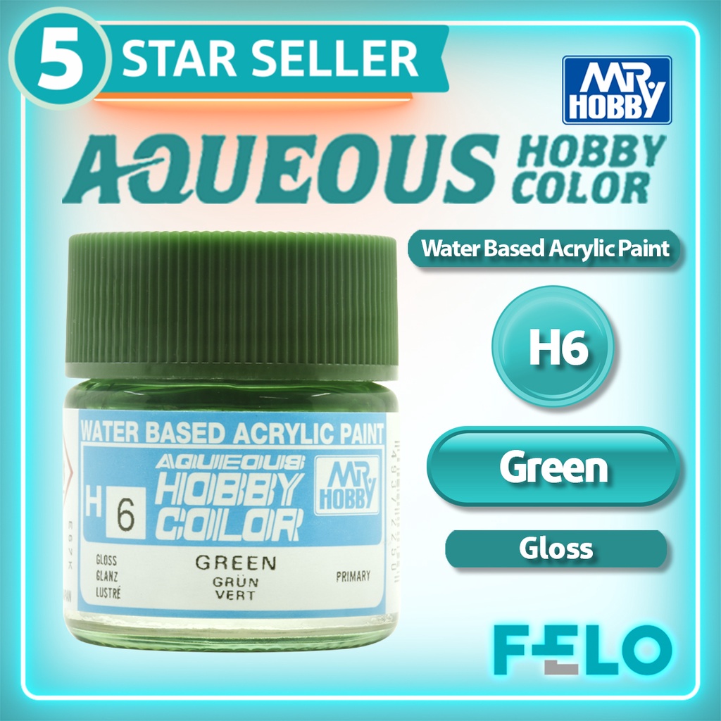 Jual AQUEOUS H6 GREEN / MR HOBBY H 6 / CAT GUNDAM MOKIT | Shopee Indonesia