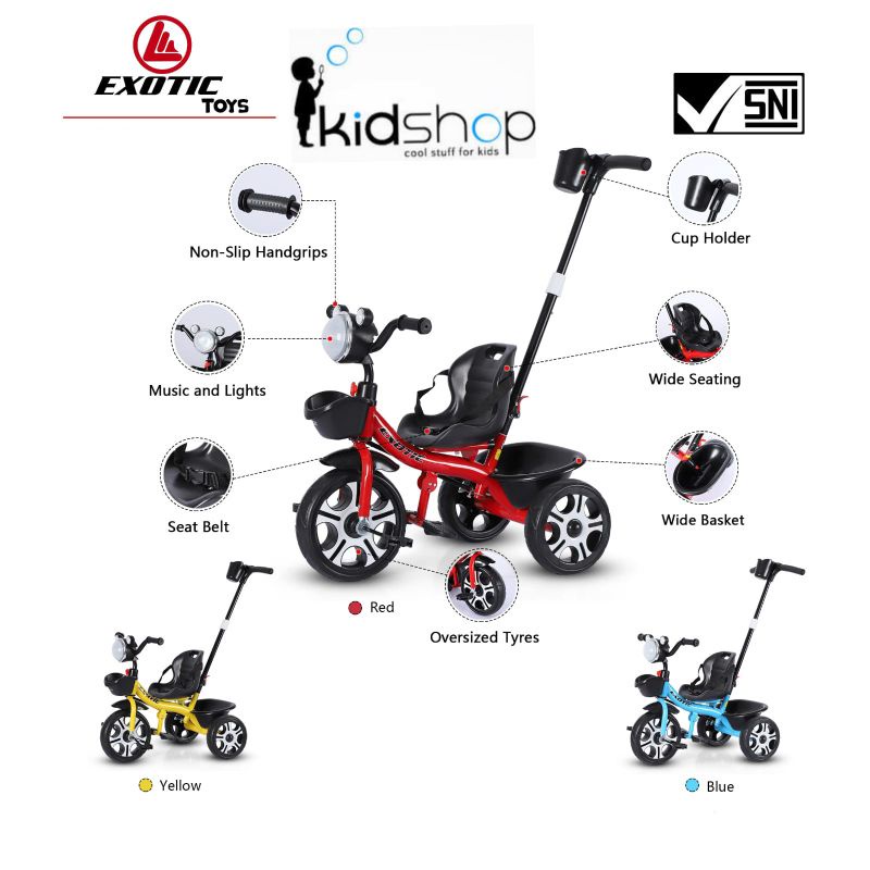 Jual [KID] Sepeda Roda tiga Anak Stroller Dorong EXOTIC by PACIFIC ...