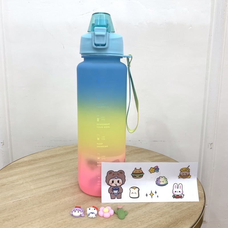 Jual BOTOL RAINBOW TIME 1 LITER || BOTOL MINUM RAINBOW 1000 ML || BOTOL ...