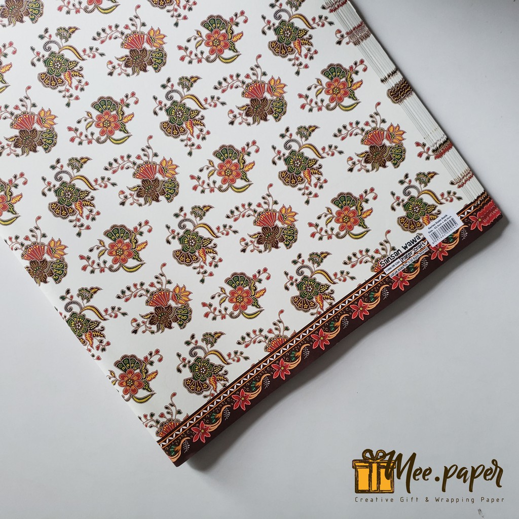Jual Kertas Kado Sansan Wawa Motif Batik 15 / Floral, Bungkus ...
