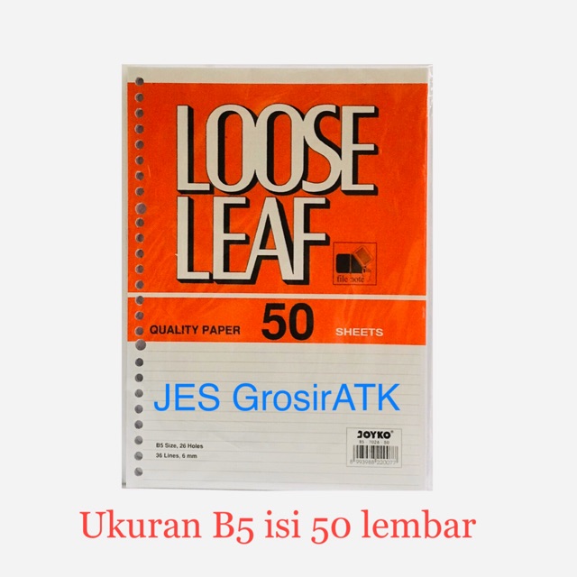Jual Isi File Binder B5 - 50 lembar / Kertas File / Loose Leaf [pak ...