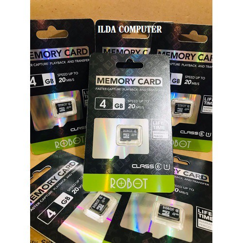 Jual Micro SD ROBOT 4 GB Class 6 | Memory Card ROBOT | Shopee Indonesia