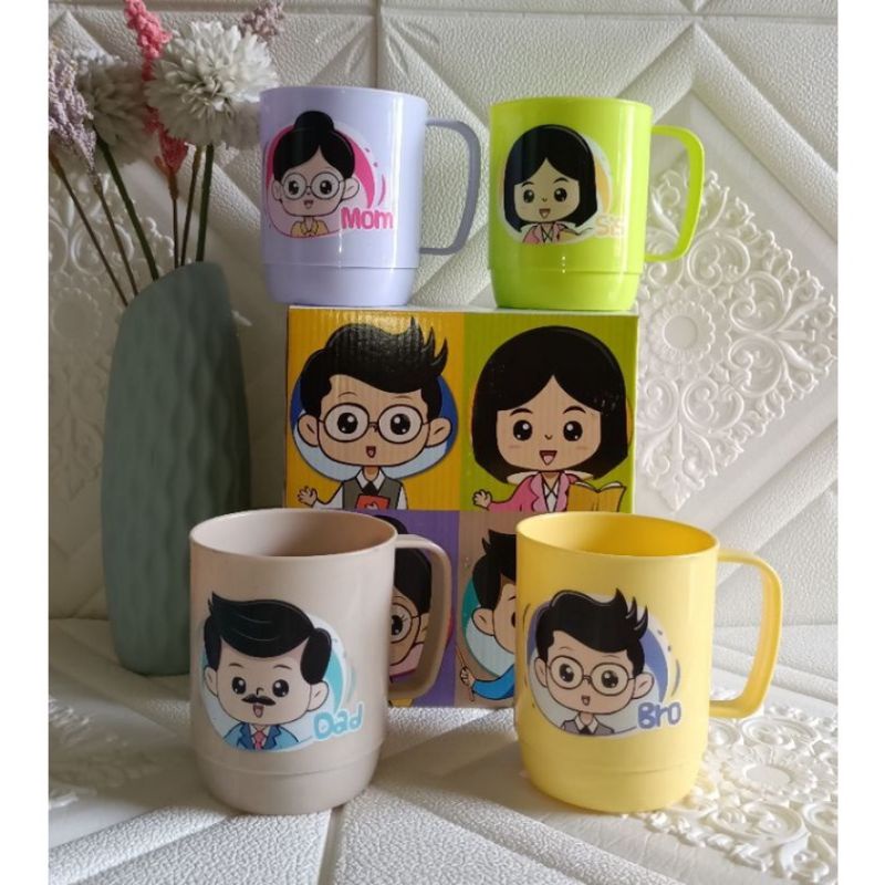 Jual MUG FAMILY MUG SET 4 PCS BIGGY GELAS SET FAMILY | Shopee Indonesia