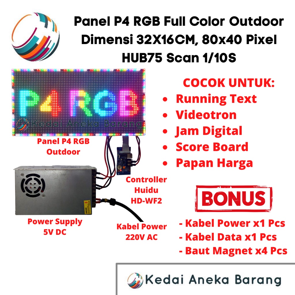 Jual Panel Module Modul LED P4 Running Text SMD RGB Outdoor Tri Full ...