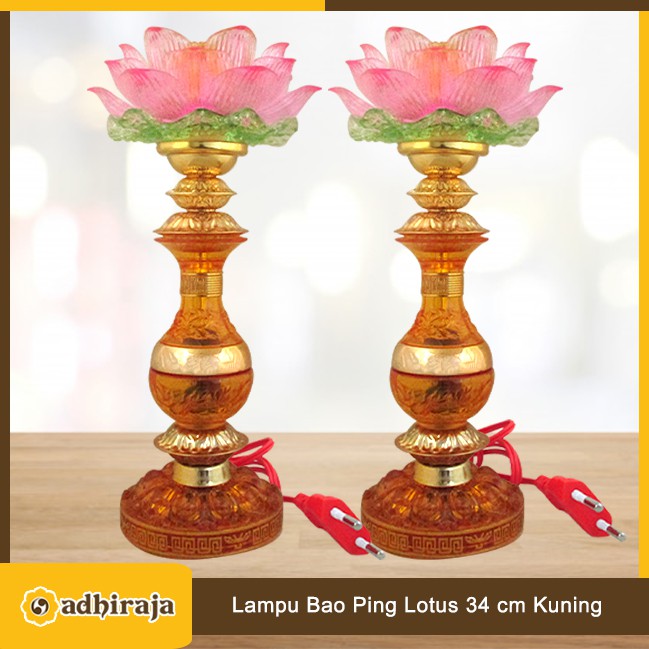 Jual Lampu altar sembahyang LED Bao Ping Lotus 34 cm Kuning | Shopee ...