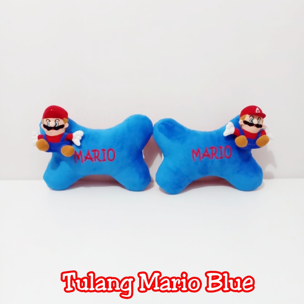 Jual Bantal Mobil Sandaran Penyangga Pengaman Tulang Mario Bross Biru ...