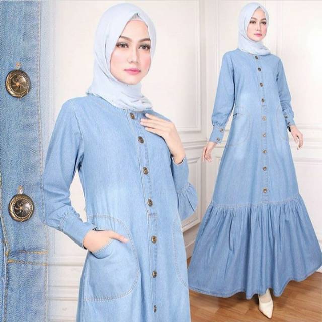 Jual Gamis jeans 01 light | Shopee Indonesia