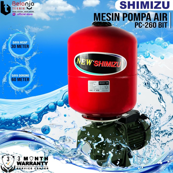 Jual MESIN POMPA AIR - JET PUMP SHIMIZU PC 260 BIT - 1.25 INCHI - 30 METER | Shopee Indonesia