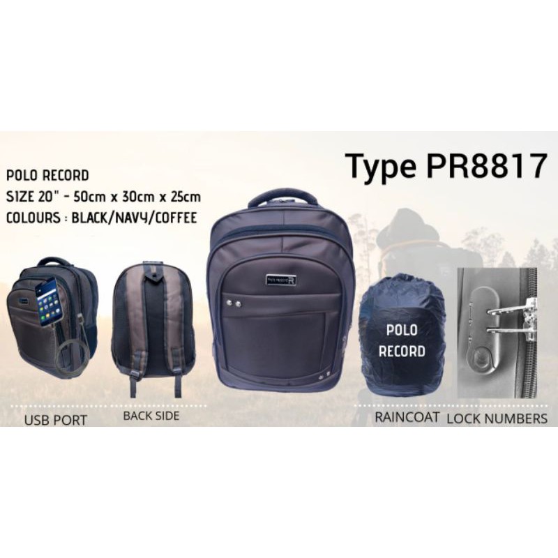 Jual tas ransel polo recored tas laptop | Shopee Indonesia