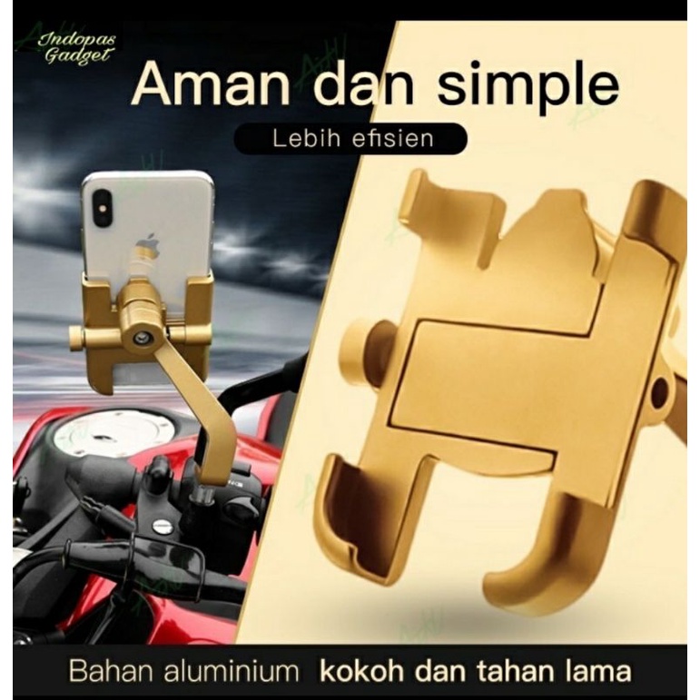Jual HOLDER MOTOR SPION / STANG FULL BAHAN BESI / PLASTIK / MOTORCYCLE HOLDER HP | Shopee Indonesia