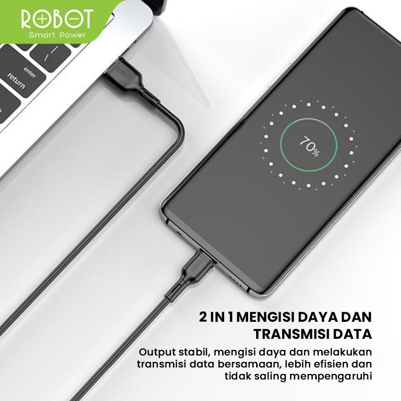 Jual POWER BANK 10000MAH ROBOT RT180 DUAL INPUT TYPE C DAN MICRO USB ...