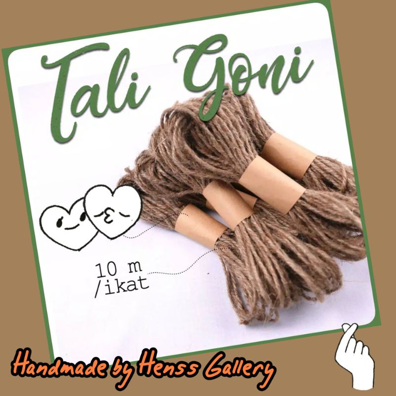 Jual Tali goni 10m, tali rami DIY craft, hadiah, hampers, kotak kado ...