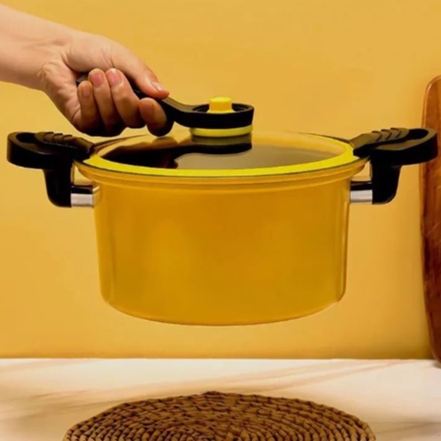 Jual Panci Presto Teflon Totipotent Micro Pressure Cooker Pot 3.5L Anti Lengket | Shopee Indonesia