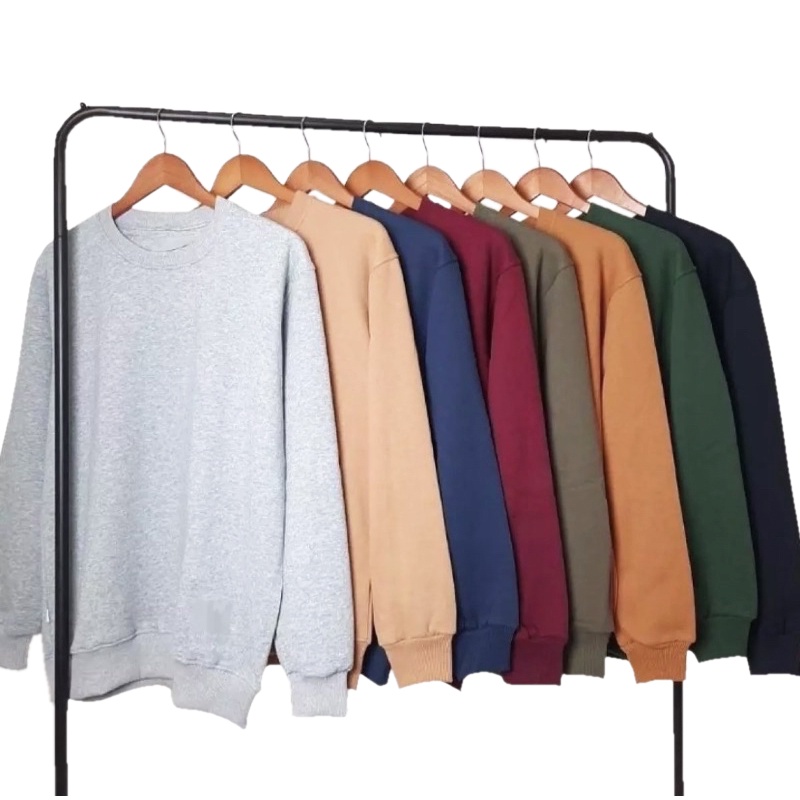 Jual Sweater Crewneck Pria Wanita M L XL XXL Switer Polos Cowok Premium ...