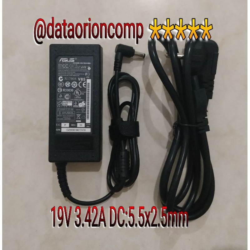 Jual Adaptor Charger Asus 19v 3.42a DC 5.5*2.5 mm Panjang for Asus A43 A43E A43U A43S A53 K43 ...
