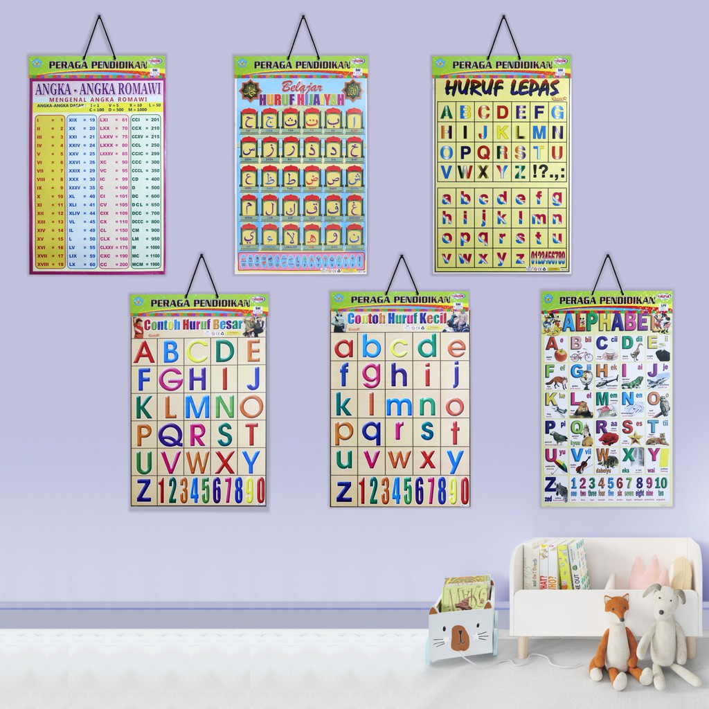 Jual Poster Edukasi Anak -Poster Anak Angka Romawi Huruf Hijaiyah Huruf ...