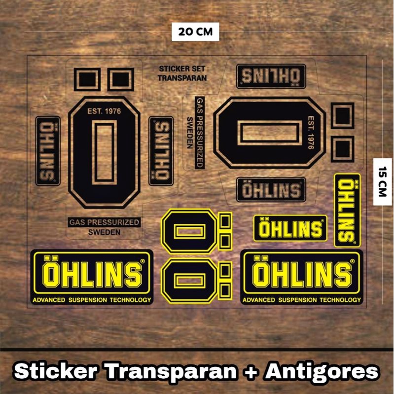 Jual Sticker Set Shock OHLINS Transparan Uv + Antigores Sticker ...