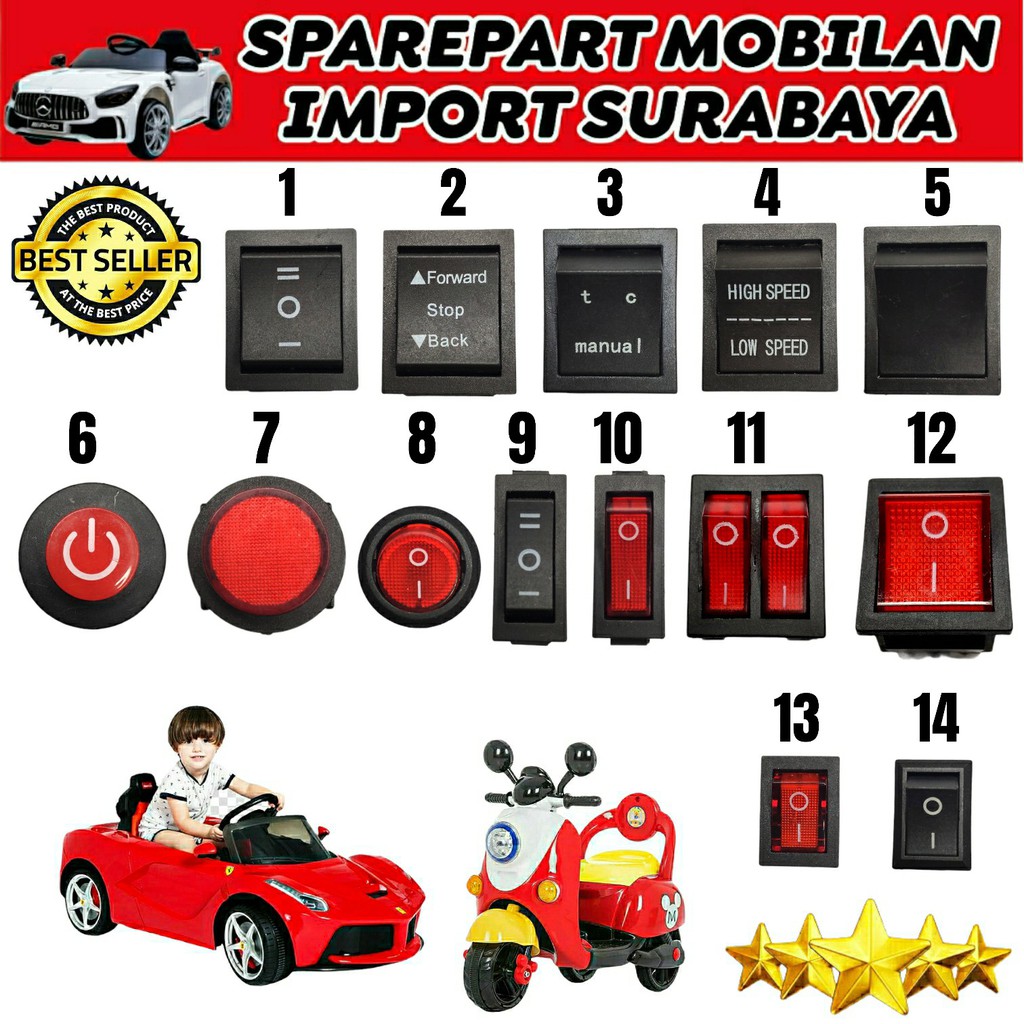 Jual TOMBOL POWER START SAKLAR MAJU MUNDUR RC GAS INJAKAN MOTOR MOBIL ...
