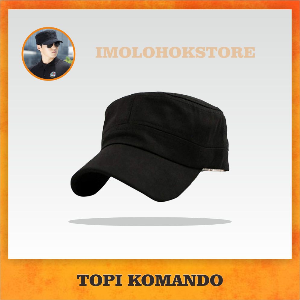Jual TOPI KOMANDO PRIA WANITA TOPI ARMY TENTARA TNI HITAM POLOS TWILL ...